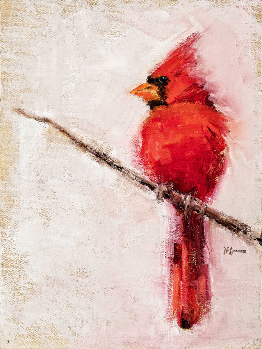 Cardinal On Twig – Mary Gregory Studio